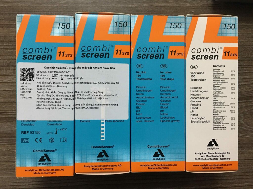 Que thử nước tiểu Combi Screen 11 thông số - Thiết bị Y Tế Phú An